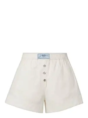 GANNI Cotton-blend Shorts - White