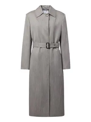 Stella McCartney Wool-blend Belted Coat - Grey