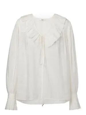 Chloé Ruffled Blouse - White