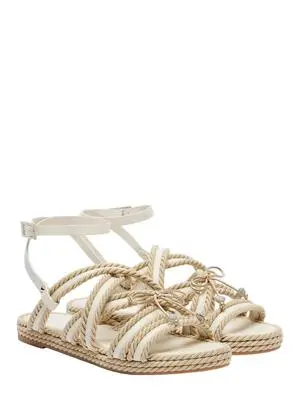 Mach & Mach Embellished Woven Sandals - Neutrals