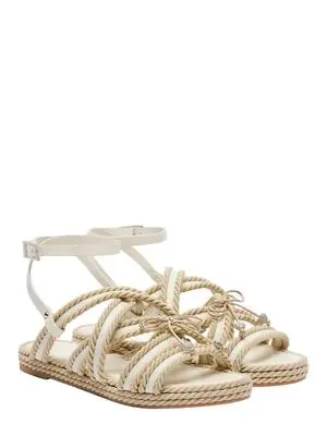 MACH & MACH Embellished Woven Sandals