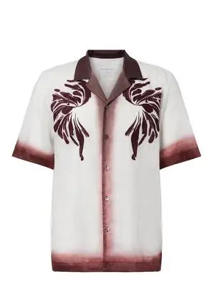 Dries Van Noten Embroidered Bowling Shirt - Burgundy