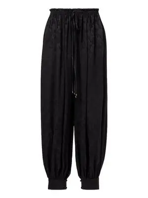 Chloé Silk Jacquard Wide-leg Pants - Black