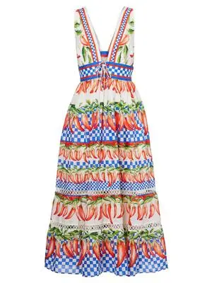 Farm Rio Printed Cotton Midi Dress - Multicoloured