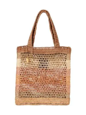 Chloé Striped Raffia Tote Bag - Multicoloured
