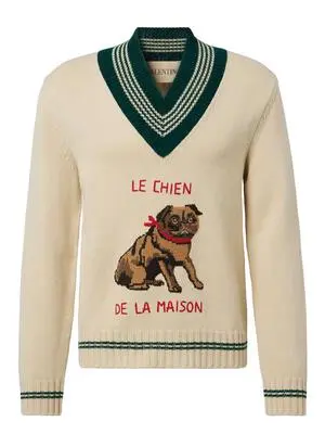 Valentino Garavani Wool Jacquard Sweater - Neutrals