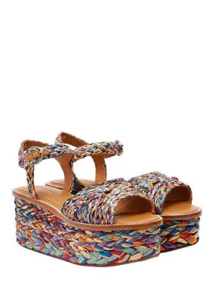 Clergerie Arty Raffia Platform Sandals - Multicoloured