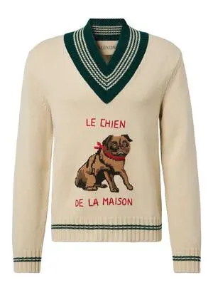 Valentino Garavani Wool Jacquard Sweater - Neutrals