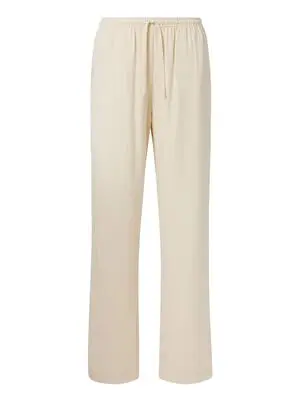 Asceno Aurelia Wide-Leg Pants Beige