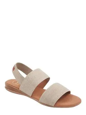 Andre Assous Nigella Featherweight Slingback Sandal - Natural/ Platino