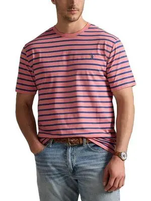 Polo Ralph Lauren Big & Tall Striped Jersey Crewneck T-shirt - Dsrt Rse And Old Ryl