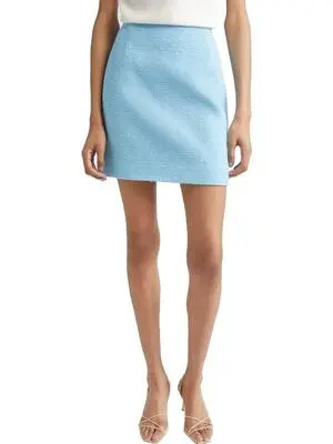 Oscar De La Renta Cotton-blend Tweed Mini Skirt - Baby Blue
