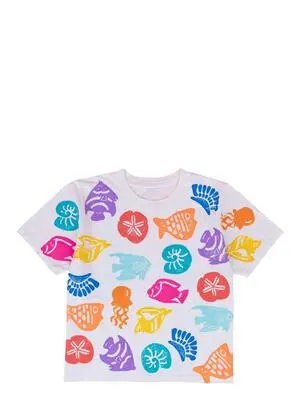 MOKUYOBI Painted Crop Tee - Painted Fish
