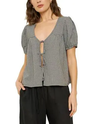 WHIMSY + ROW Birdie Top Black Gingham