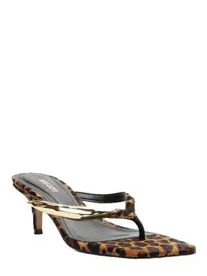 AREZZO Gracey Genuine Calf Hair Stiletto Sandals - Natural Leopard