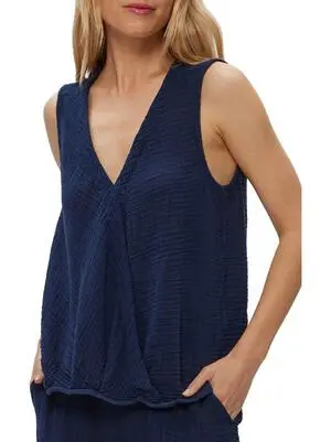 Michael Stars Kate Surplice Sleeveless Top - Nocturnal