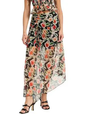 EN SAISON Eden Pleated Maxi Skirt - Black Red