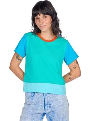 MOKUYOBI Color Blocked Double Hem Tee - Keel