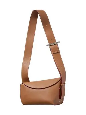 Alexander McQueen T-bar Sling Textured-leather Shoulder Bag - Brown