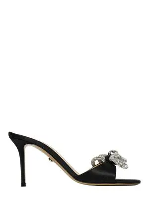 Mach & Mach Embellished Bow High Heel Mules - Black