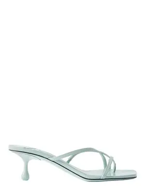 JIMMY CHOO Etana 50 Leather Sandals Light Blue