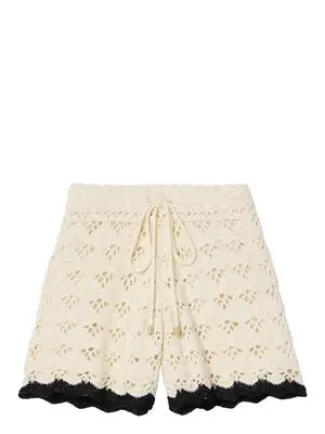 Zimmermann Rhiannon Crocheted Cotton Shorts - Cream