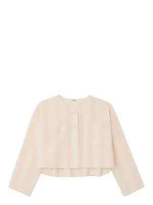 Chloé Striped Cotton-poplin Cropped Shirt - Orange