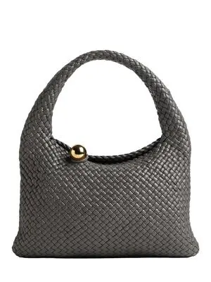 BOTTEGA  VENETA Intreccio Leather Hobo Bag - Light Graphite