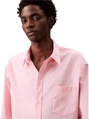 Calvin Klein Oversized Cotton Poplin Button-down - Powder Pink