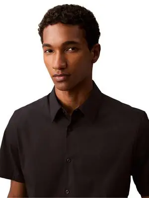 Calvin Klein Cotton Stretch Slim Button-down Shirt - Ck Black