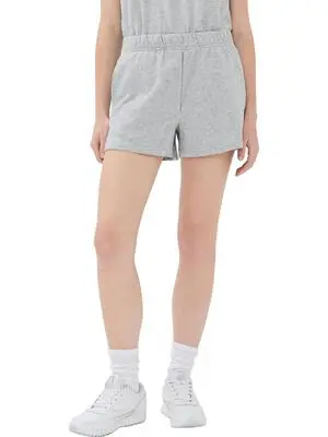 Tibi Lightweight Sweatshirting Short Shorts - Heather Grey