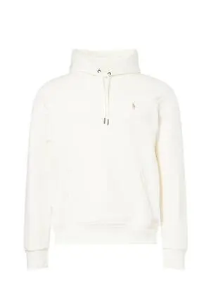 Ralph Lauren Embroidered-logo Double-knit Cotton-jersey Hoody - Pale Cream