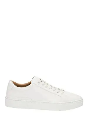 BOSS Branded Leather Trainers - Open White