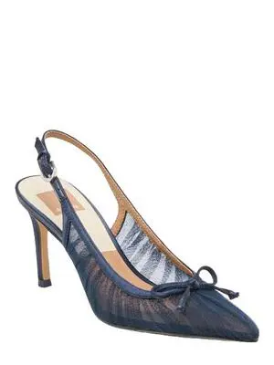 Dolce Vita Slingback Pointed Toe Pumps - Navy Tulle