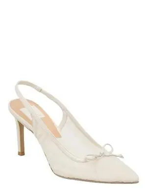Dolce Vita Slingback Pointed Toe Pumps - White Tule