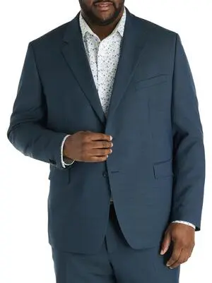 JV REFLEX Big & Tall Solid Suit Jacket - Teal