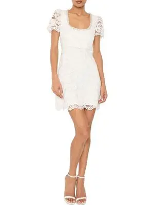 Likely Isa Lace Sheath Minidress - White