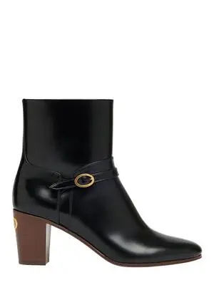 Valentino Garavani Pattie Leather Ankle Boots - Nero