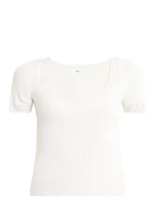 Chloé Pointelle Knit Wool Top - Iconic Milk