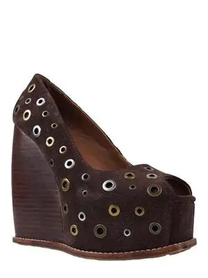 ZIGI Dolli Platform Wedge Pumps - Dark Brown