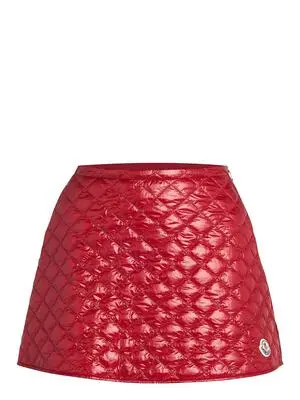 Moncler Quilted A-line Mini Skirt - Medium Red