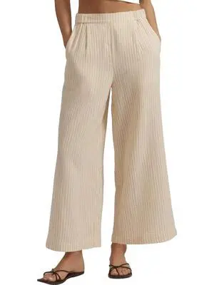 FAVORITE DAUGHTER The Beach Walk Wide Leg Pants - Sand Stripe