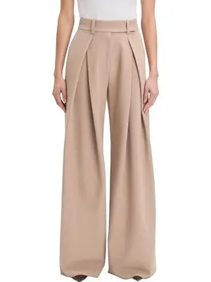 FAVORITE DAUGHTER Pleated Wide-leg Trousers - Mocha