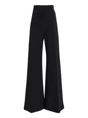 Carolina Herrera Bi-stretch Wool Tailoring Wide-leg Pants - Black