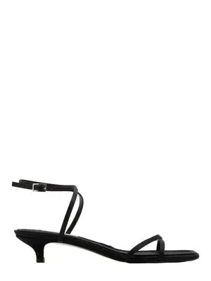 TOTEME Satin Crossover Sandals Black