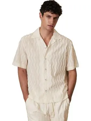REISS Mastella | Ché Fringed-wave Shirt - Off White