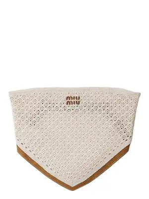 MIU MIU Cotton And Suede Bandana Top