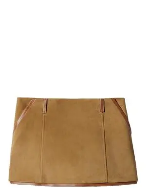 Miu Miu Suede Skirt - Malt Beige