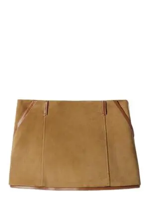 Miu Miu Suede Skirt - Malt Beige