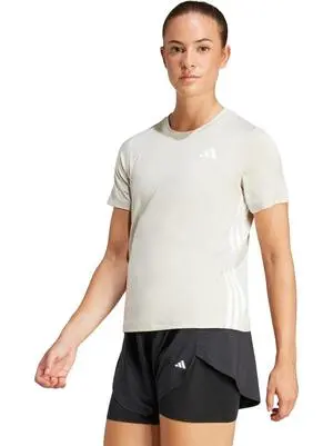 Adidas Train Essentials 3-stripes Workout Tee - Beige / White